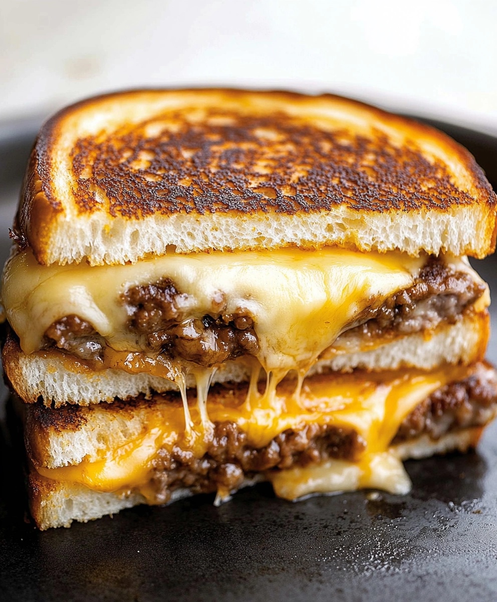 Grilled Cheese Patty Melts Recipe - easyrecipefeed.com