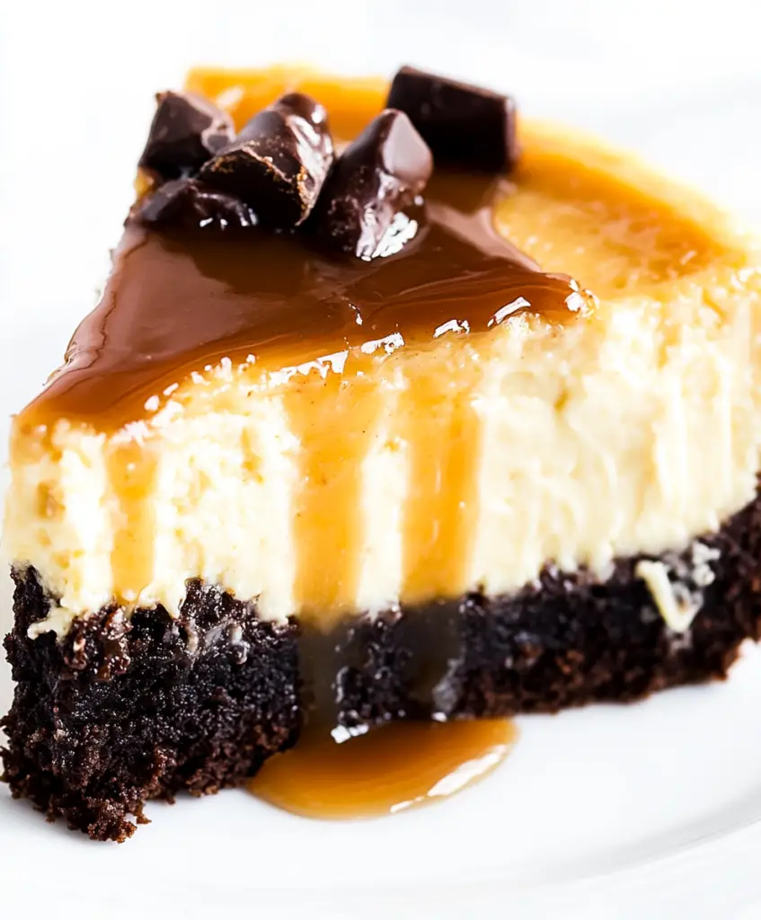Caramel Brownie Cheesecake Recipe - easyrecipefeed.com