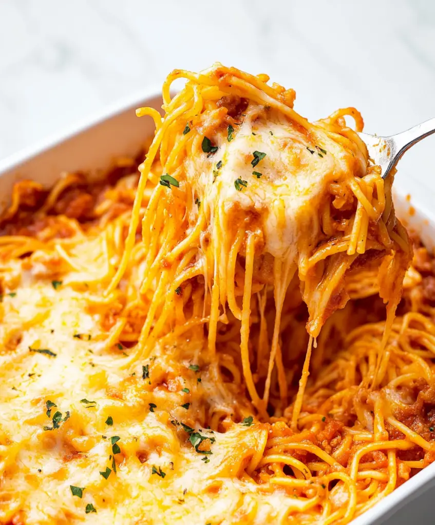 Easy Baked Spaghetti Recipe - easyrecipefeed.com