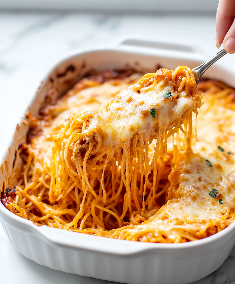 Easy Baked Spaghetti Recipe - easyrecipefeed.com