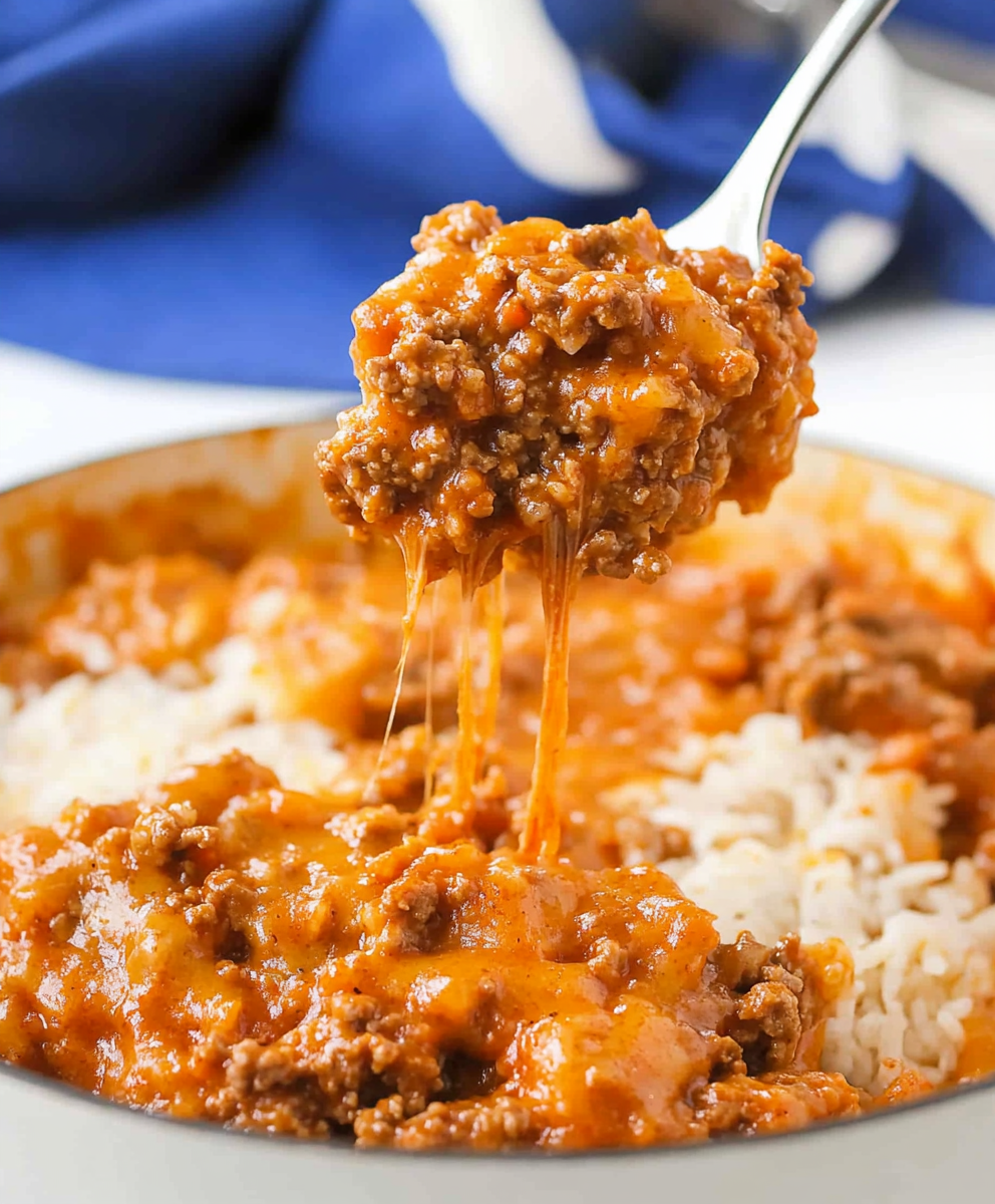 One Pot Sloppy Joe Ground Beef And Rice Recipe - easyrecipefeed.com