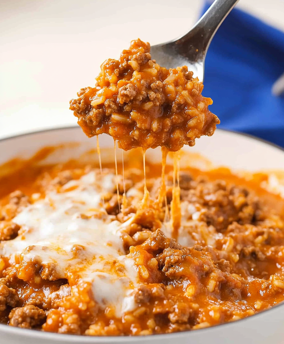 One Pot Sloppy Joe Ground Beef And Rice Recipe - easyrecipefeed.com
