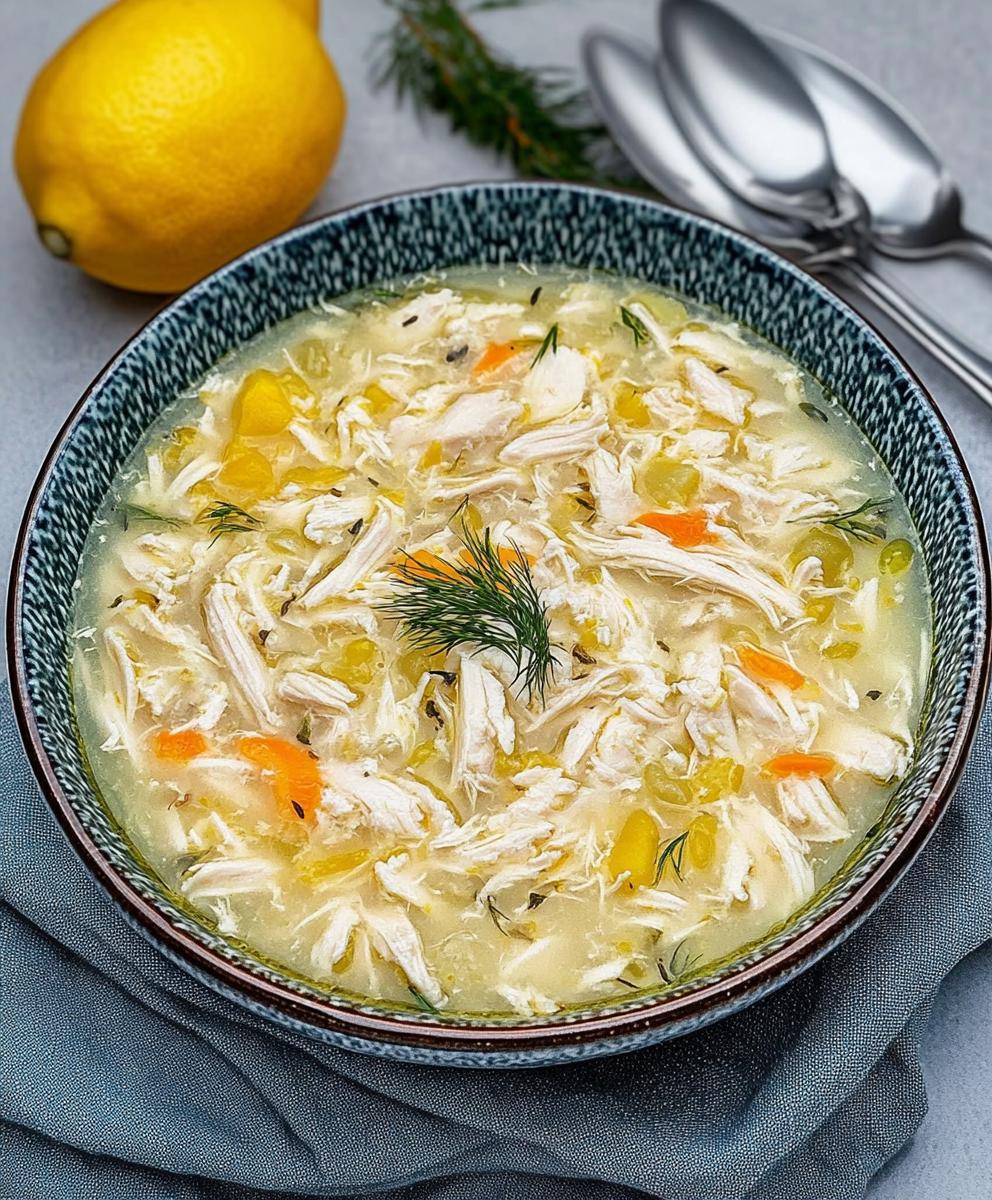 Avgolemono Greek Lemon Chicken Soup Recipe - easyrecipefeed.com