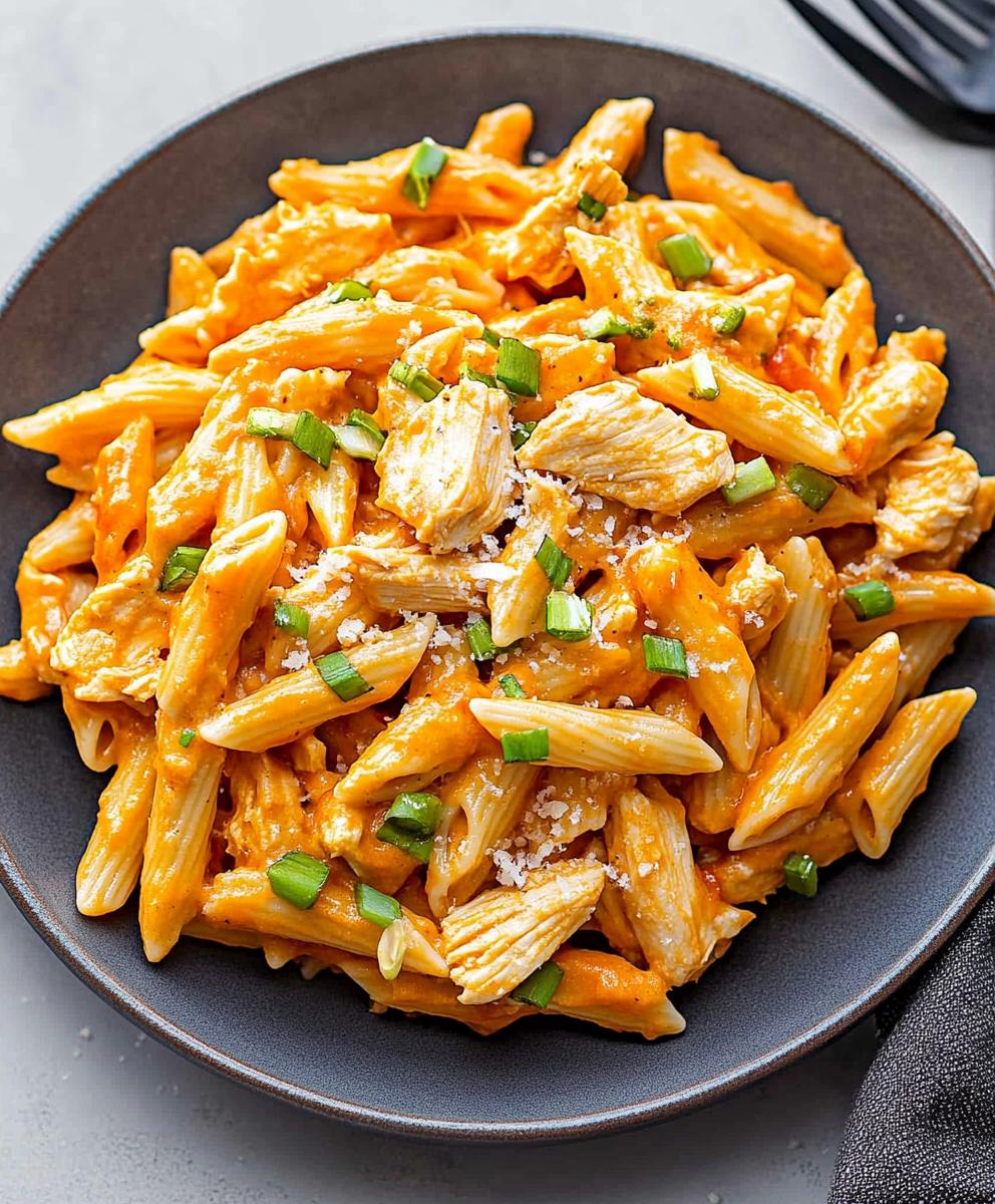 Buffalo Chicken Pasta Recipe - easyrecipefeed.com