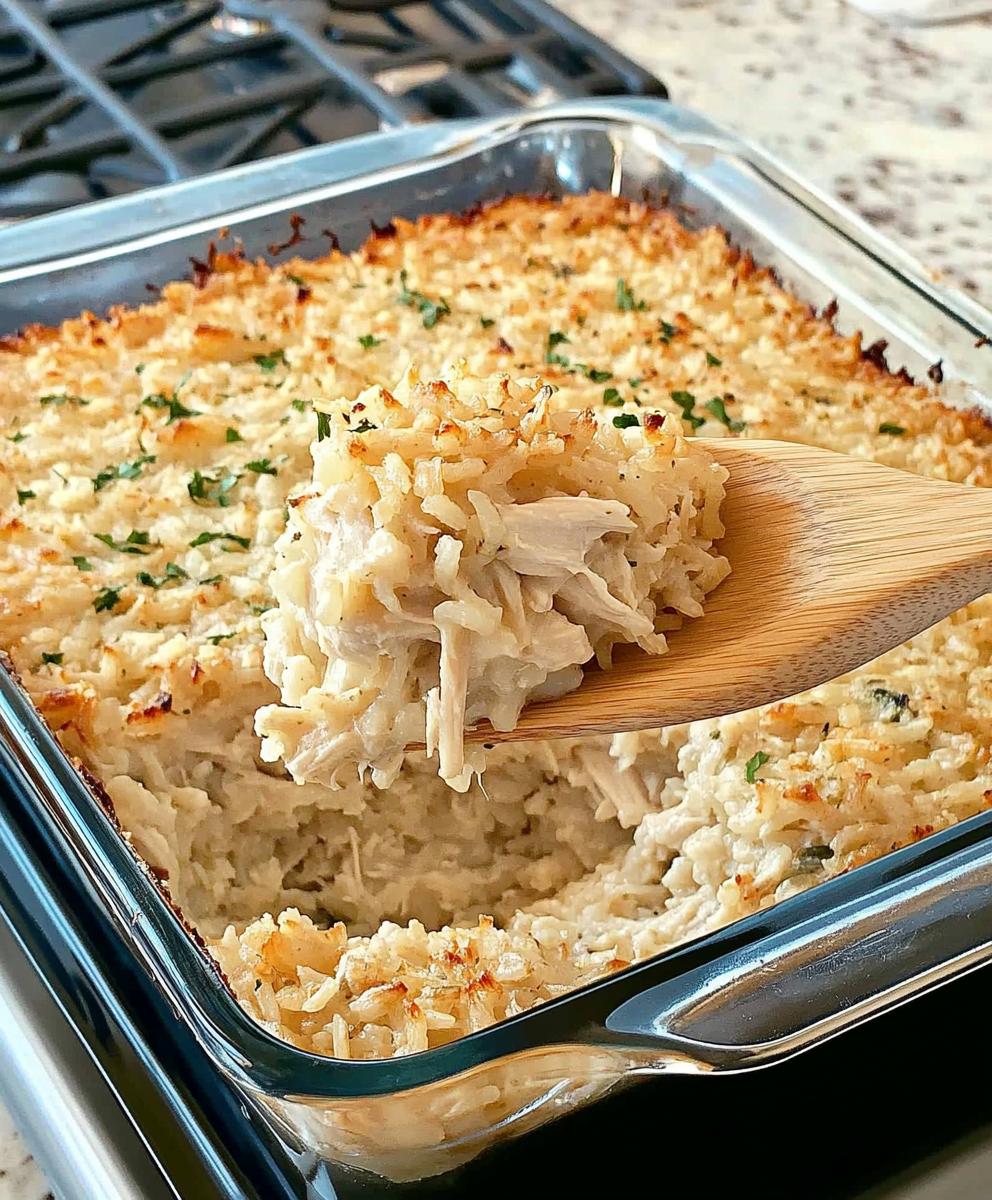 Creamy Chicken And Rice Casserole Recipe - easyrecipefeed.com