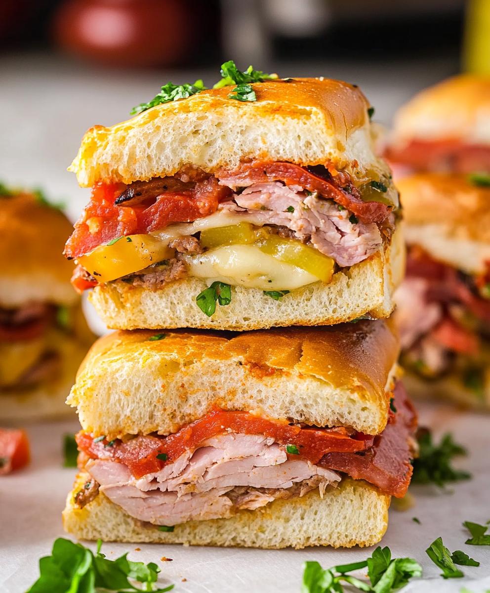 Hot Italian Sub Sliders Recipe - easyrecipefeed.com