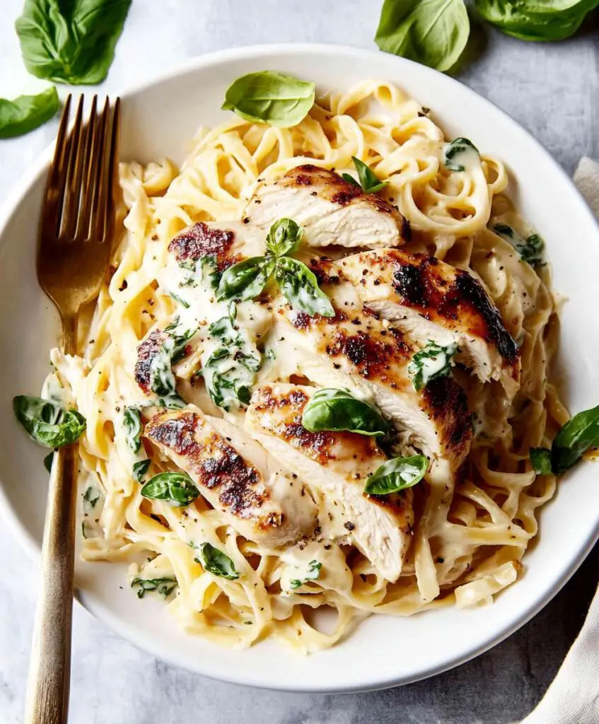 Low Calorie Chicken Alfredo Recipe - easyrecipefeed.com