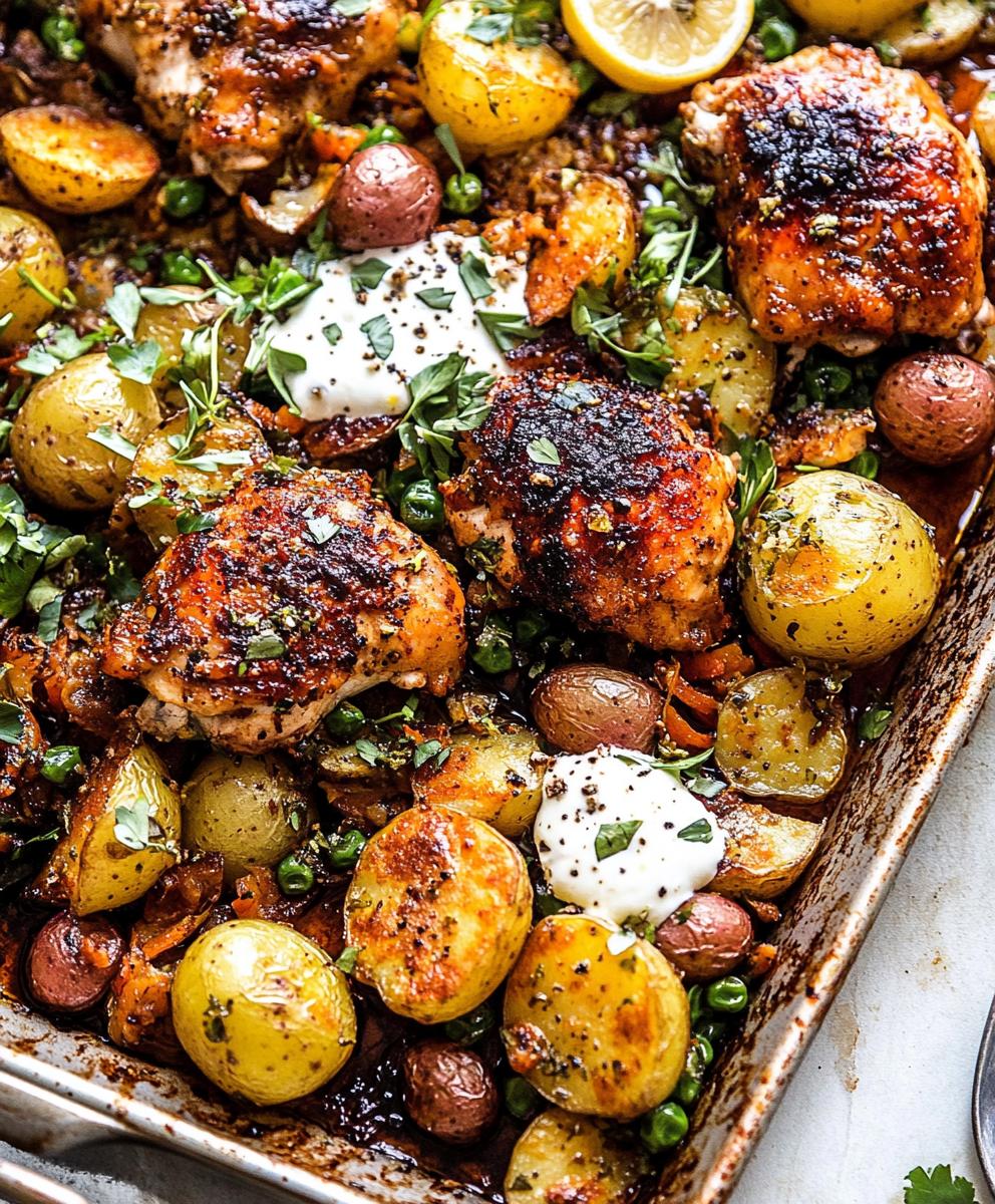 Sheet Pan Lemon Balsamic Chicken And Potatoes Recipe - easyrecipefeed.com