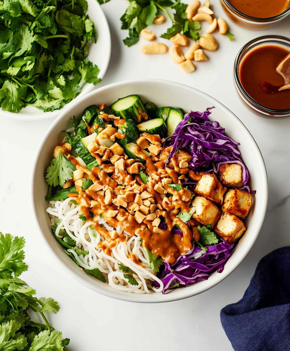 Spring Roll Bowl With Peanut Sauce Recipe - easyrecipefeed.com