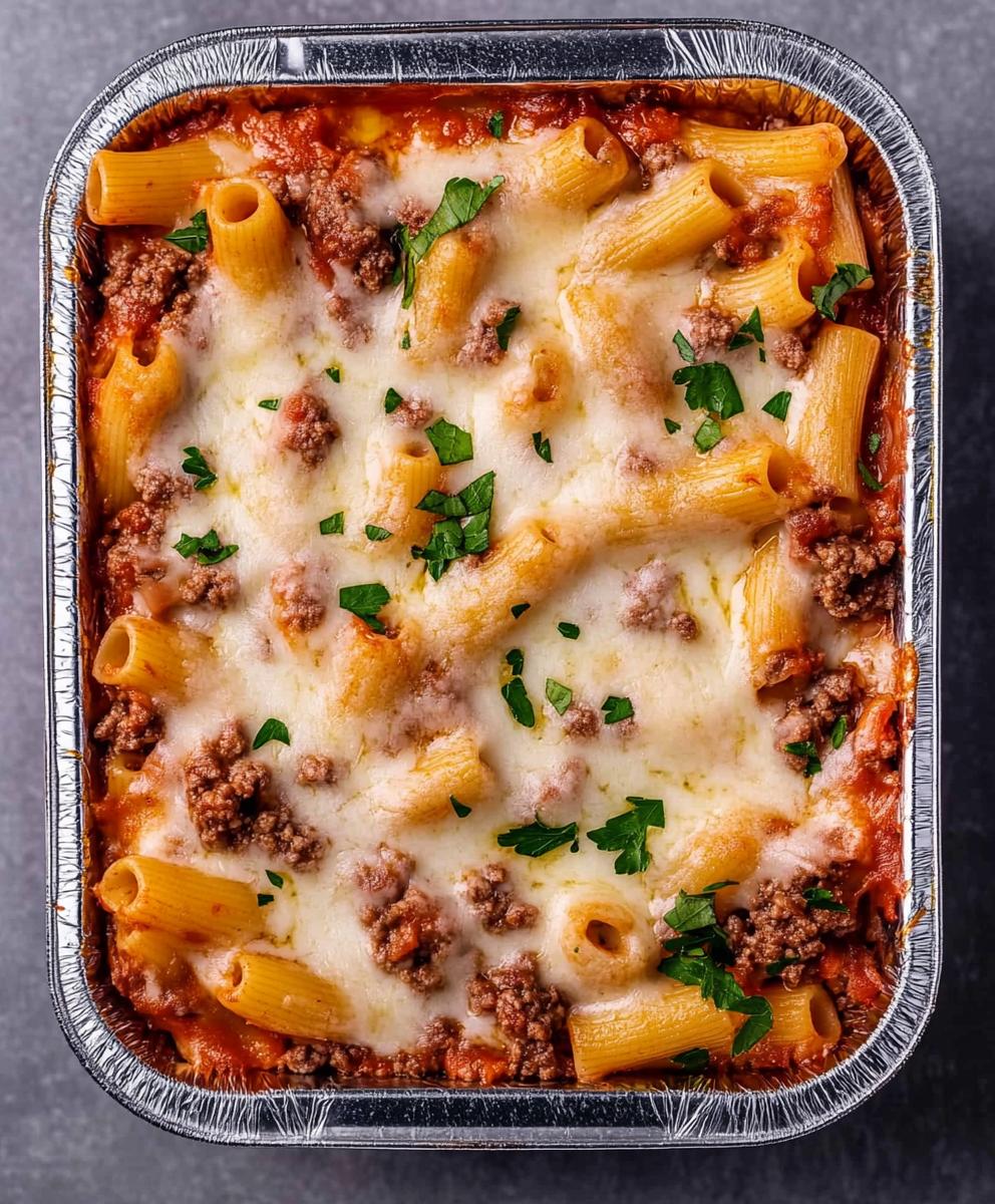 Ground Beef Baked Rigatoni Recipe - easyrecipefeed.com