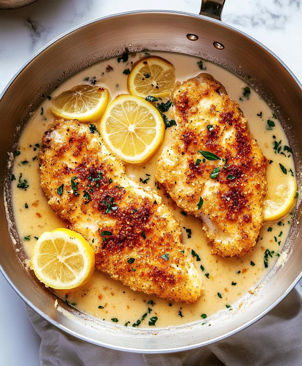 Parmesan Crusted Chicken With Lemon Garlic Butter Sauce Recipe ...