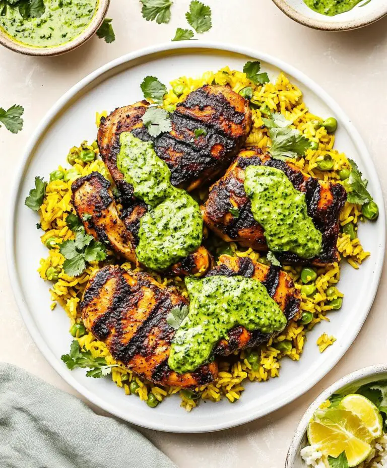 Peruvian Chicken And Rice With Green Sauce Recipe - easyrecipefeed.com