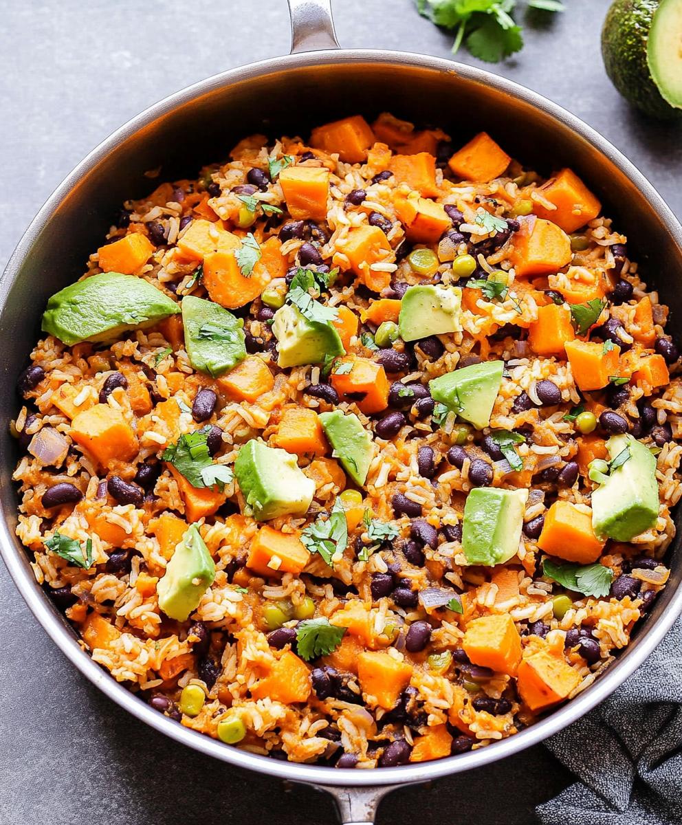 Southwest Sweet Potato, Black Bean And Rice Skillet Recipe ...