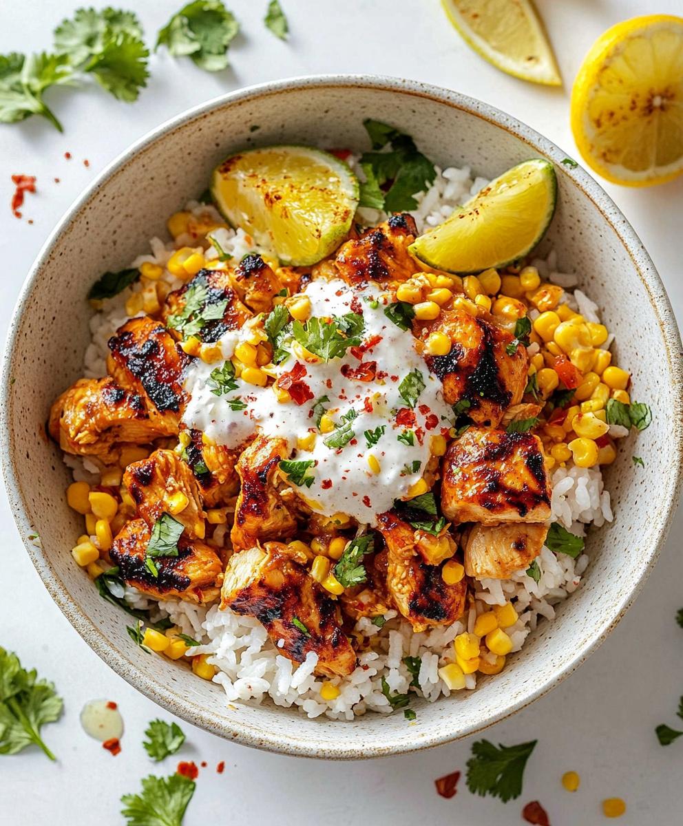 Street Corn Chicken Rice Bowl Recipe - easyrecipefeed.com