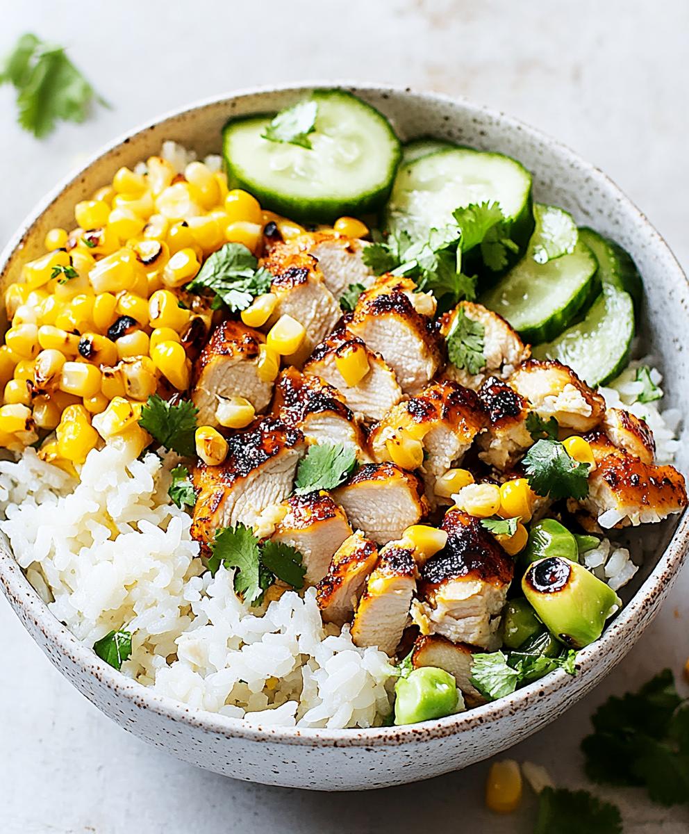 Street Corn Chicken Rice Bowl Recipe - easyrecipefeed.com